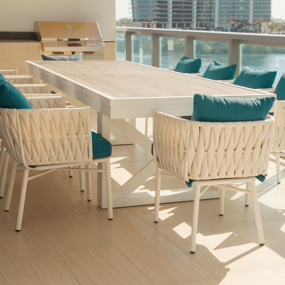 Dynasty Mega Dining Table with Parsons Leg – Your Patio Store